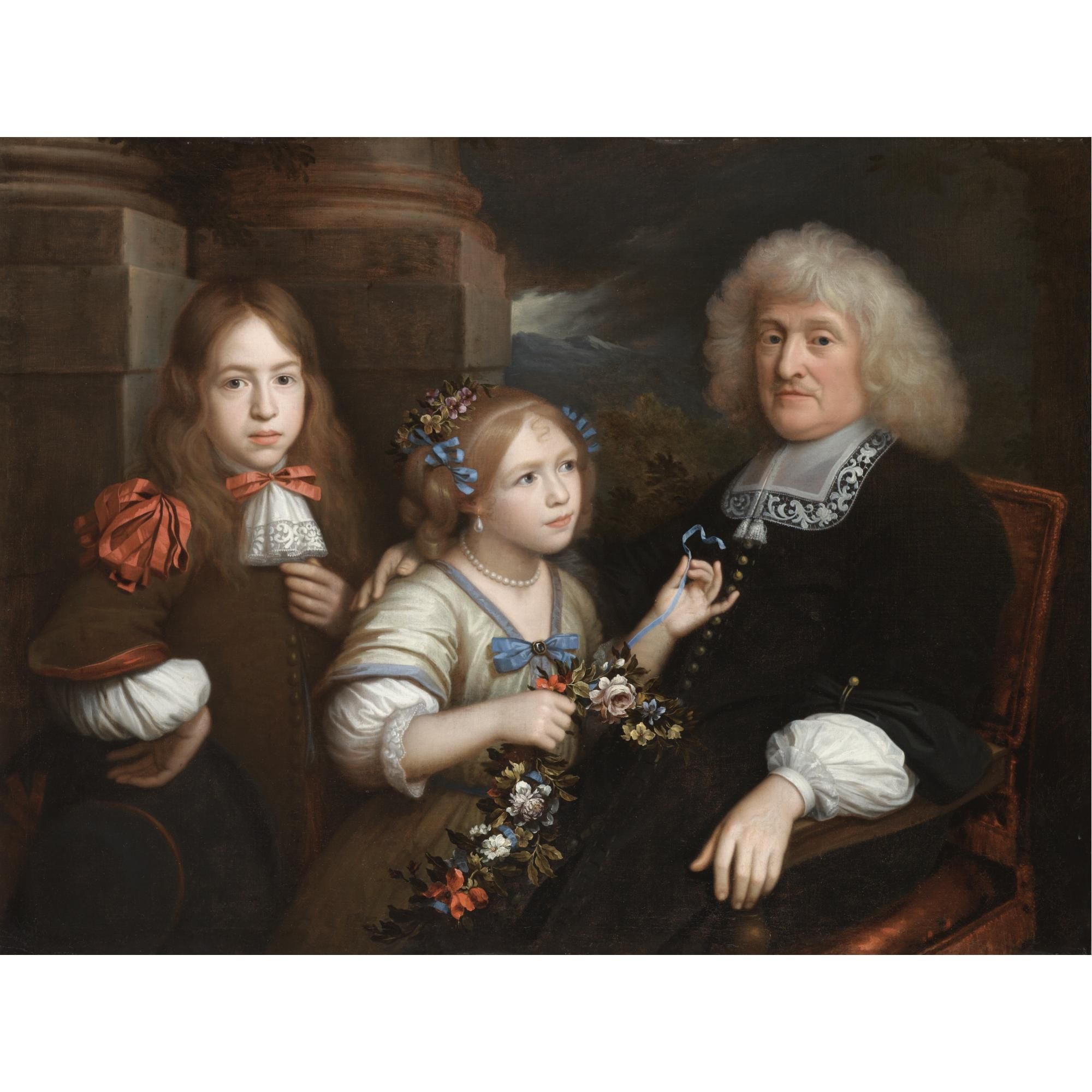 Wallerant Vaillant | A family portrait with a father seated in a ...