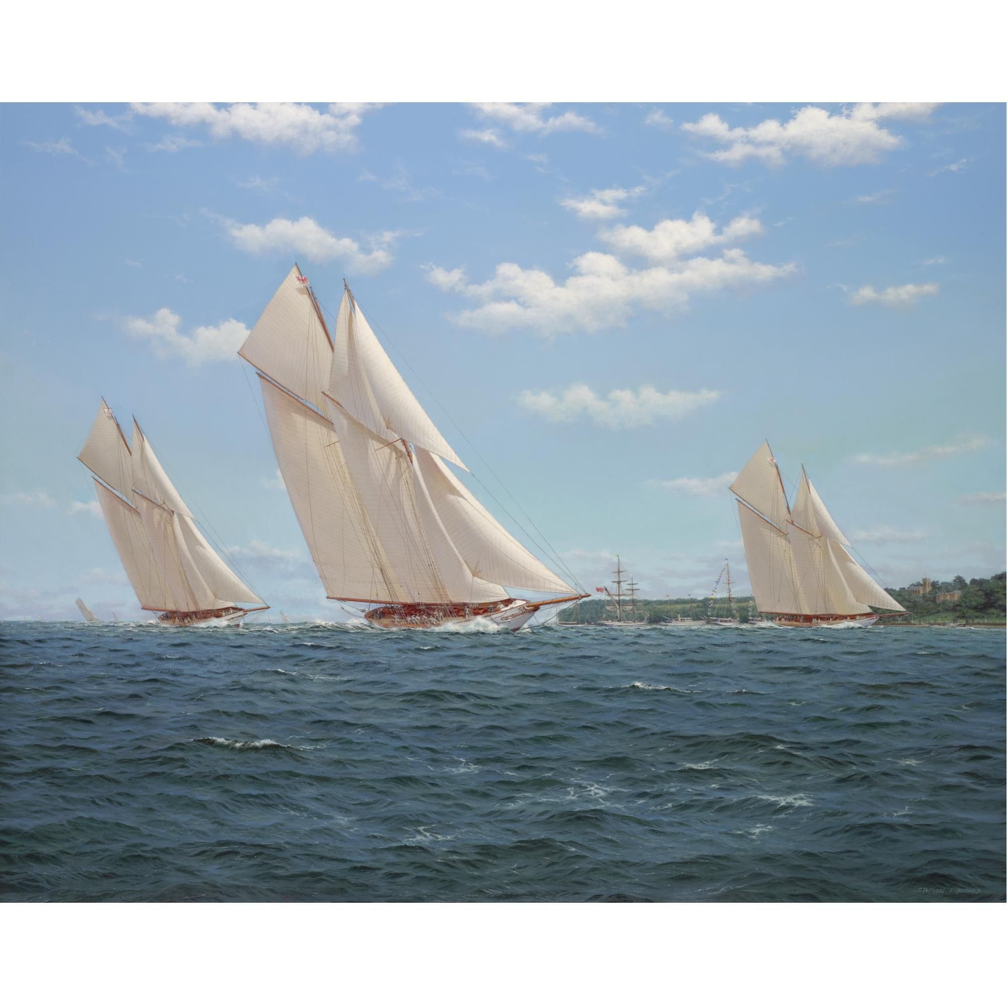 Stephen J. Renard | Meteor III and Ingomar Heading Out for the Start ...