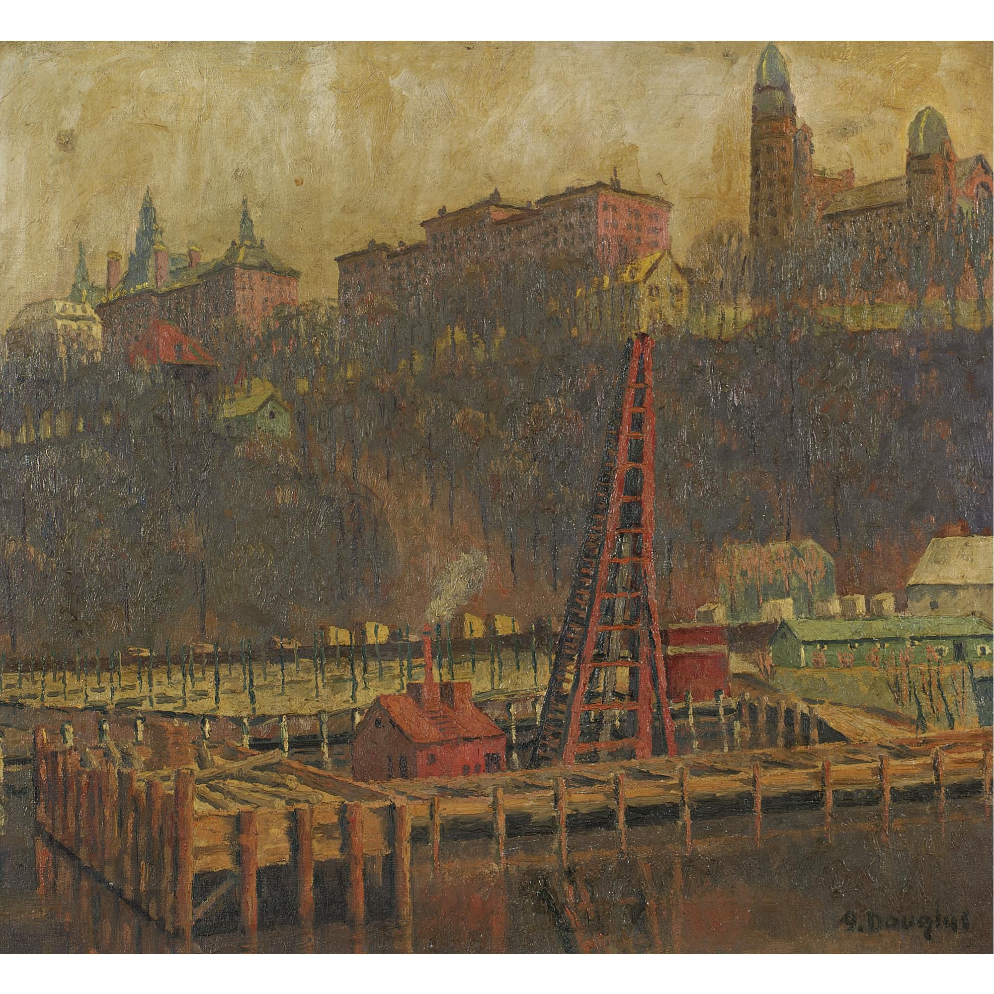 Aaron Douglas | A View of Harlem | MutualArt