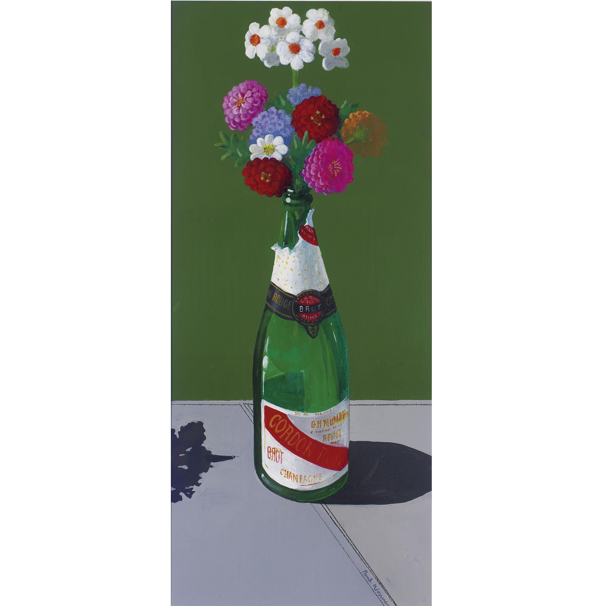 Paul Wonner | Study for Still Life with Flowers in Champagne Bottle ...