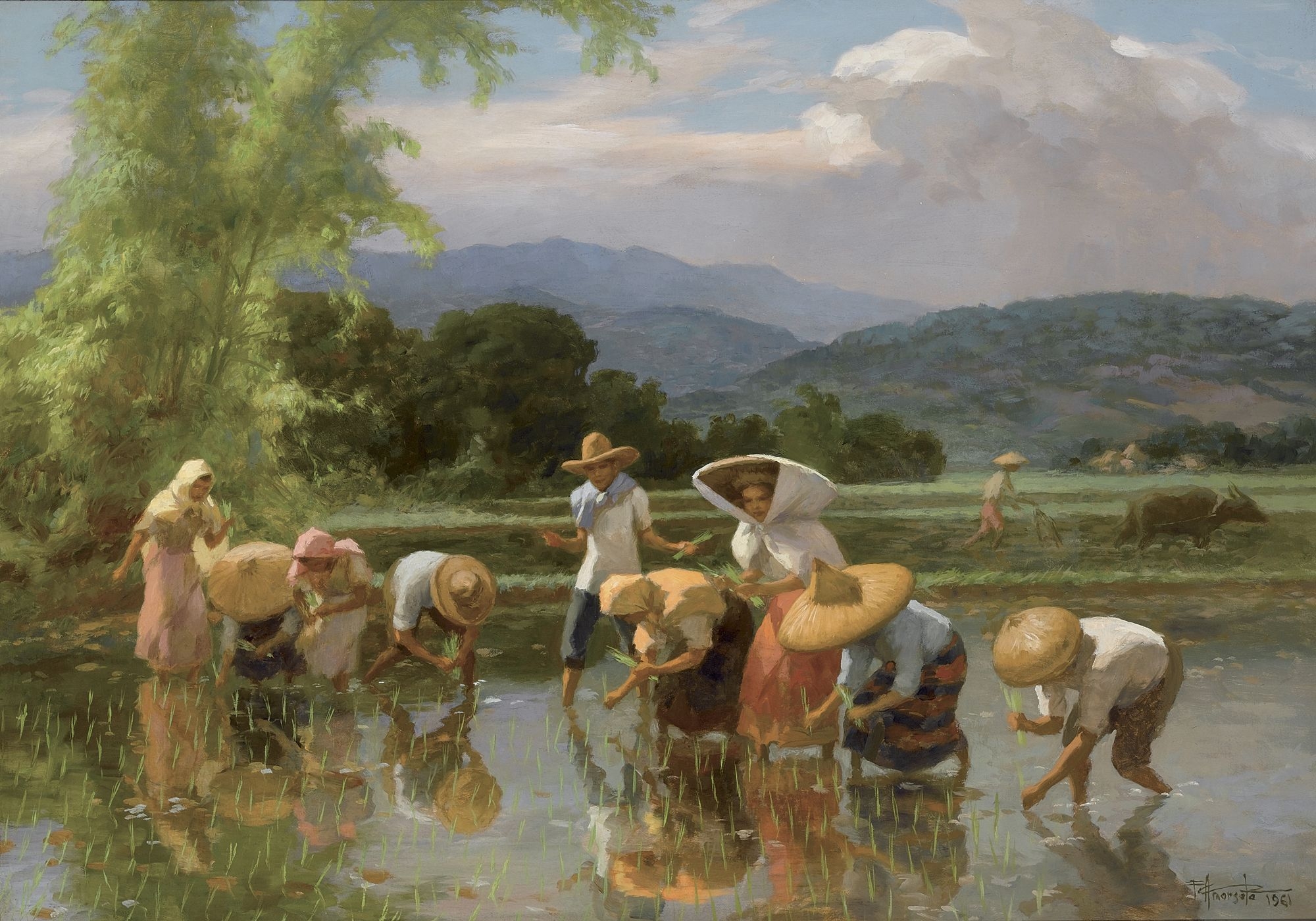 Fernando Amorsolo | Planting Rice (1949) | MutualArt