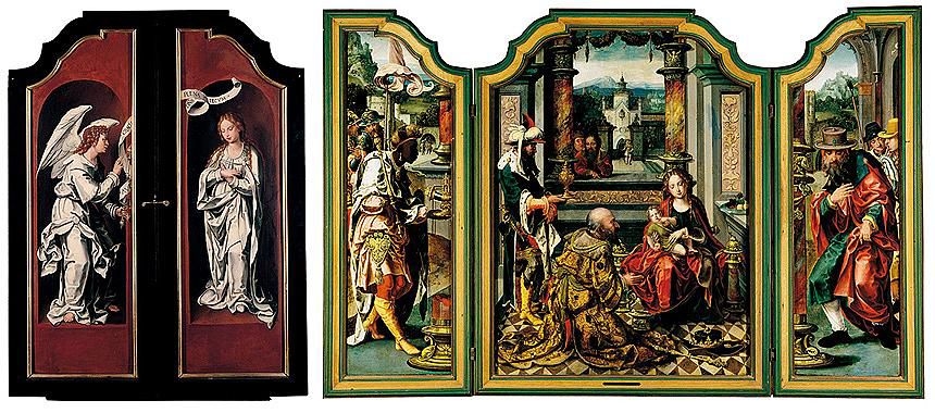 Pieter Elder | A TRIPTYCH: CENTRAL PANEL: THE ADORATION OF THE MAGI LEFT WING: BALTHASAR AND HIS ...