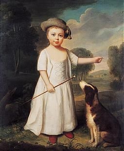 Thomas Beach | PORTRAIT OF A YOUNG BOY WITH HIS DOG | MutualArt