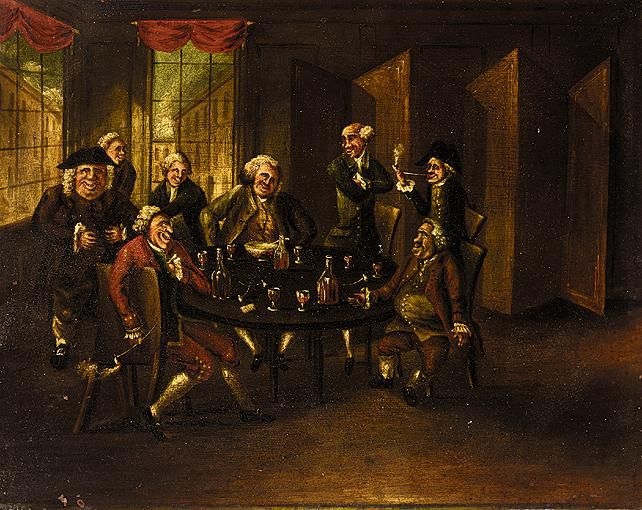 Thomas Patch | GENTLEMEN DRINKING WINE IN THEIR CLUB | MutualArt