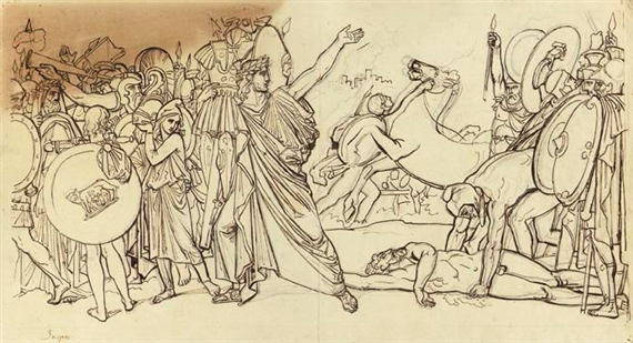 Jean-Auguste-Dominique Ingres | étude pour romulus vainqueur d'acron ...