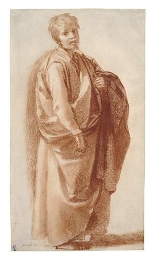 Lodovico Cigoli | STUDY OF A STANDING MALE FIGURE IN HEAVY DRAPERY ...