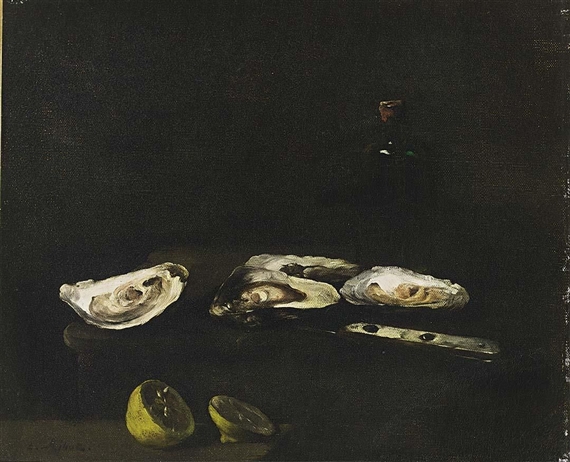 Théodule Augustin Ribot | A STILL LIFE WITH OYSTERS | MutualArt