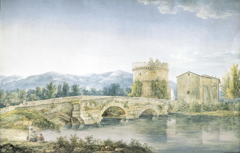 Kaisermann Franz | vue du ponte lucano et du tombeau de la famille ...