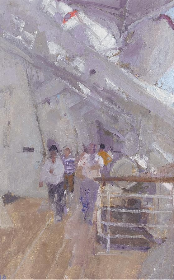 Bernard Dunstan | JOGGERS ON DECK - QEII | MutualArt