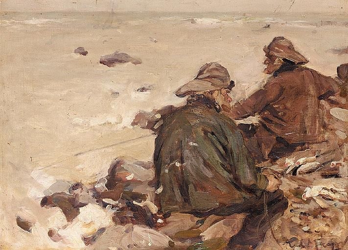 William Frederick Mayor | FISHERMAN ON THE BEACH | MutualArt