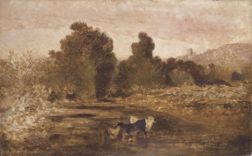 Théodore Rousseau | vaches s'abreuvant | MutualArt