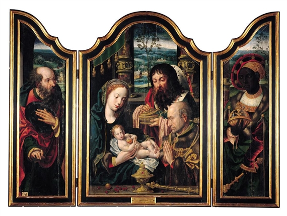 Pieter Elder | A TRIPTYCH: CENTRAL PANEL: THE ADORATION OF THE MAGI LEFT WING: SAINT JOSEPH ...