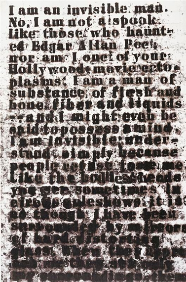 Glenn Ligon | PROLOGUE SERIES INVISIBLE MAN (SMALL VERSION) | MutualArt