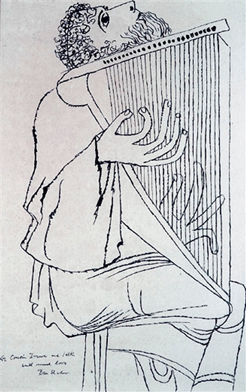 Ben Shahn | MAN PLAYING A CITHERA (PSALM 150) | MutualArt