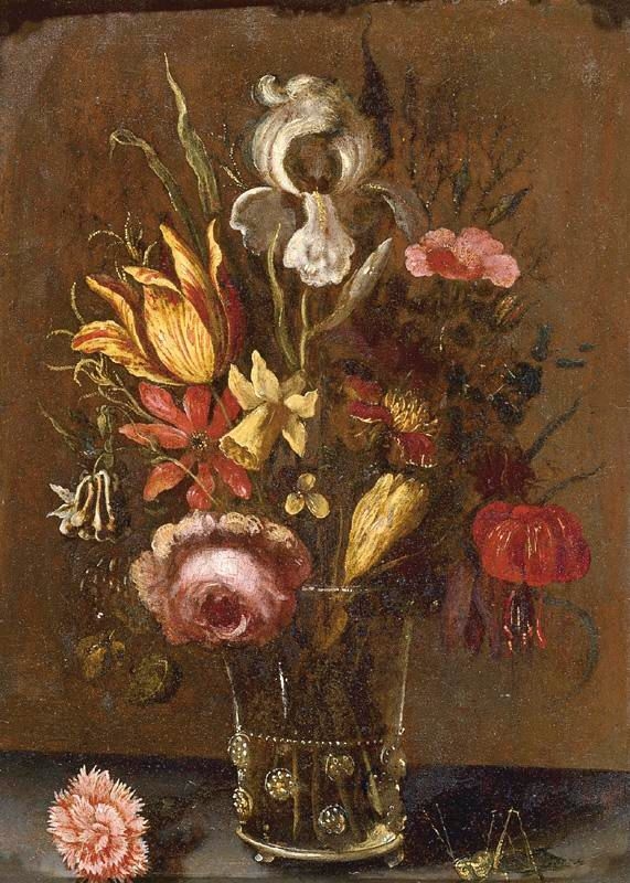 Balthasar van der Ast | STILL LIFE WITH AN IRIS, A TULIP, A ROSE AND ...