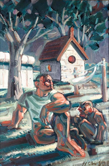 Peter Howson - STEAM AND POWER, oil on canvas