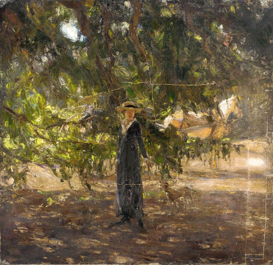 Fritz von Uhde | IN THE SHADE OF THE TREE | MutualArt