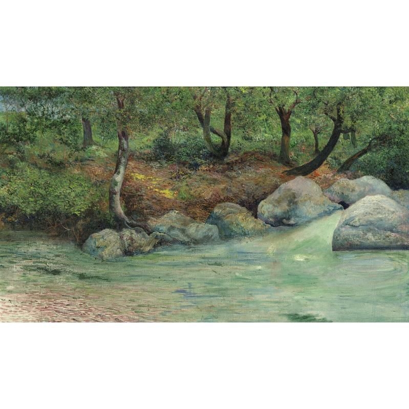 Joaquín Clausell | PAISAJE CON BOSQUE Y RIO | MutualArt