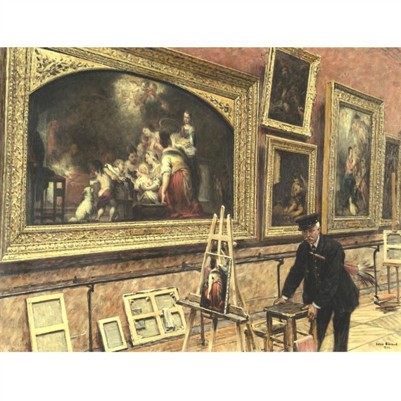 Louis Béroud | FRENCH, 1852-1930 AN EVENING IN THE LOUVRE | MutualArt