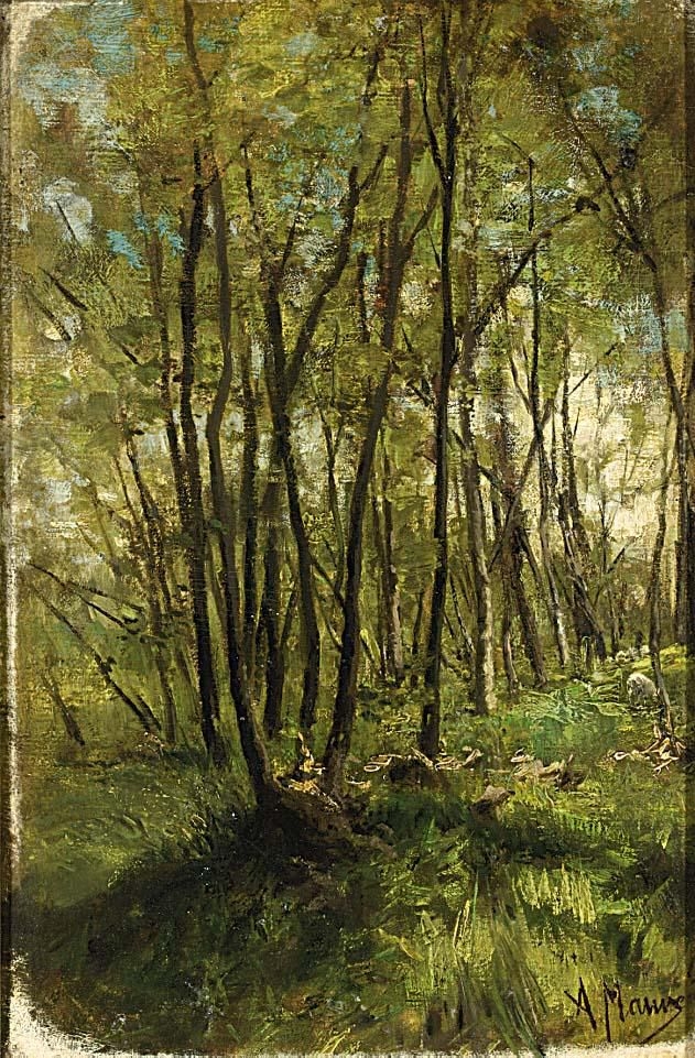 Anton Mauve | A FOREST LANDSCAPE IN SPRINGTIME | MutualArt