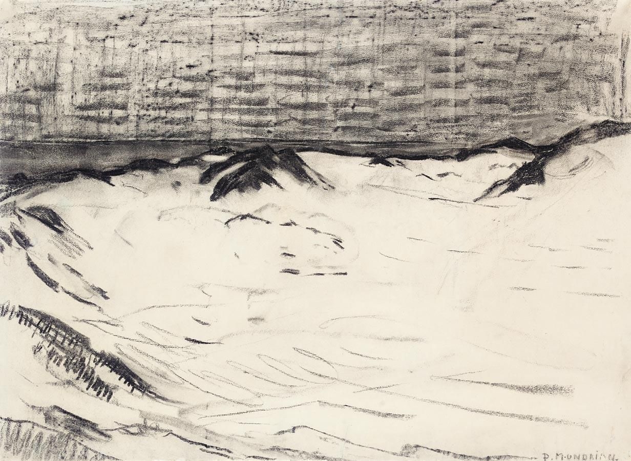 Piet Mondrian | DRAWING FOR POINTILLIST STUDY WITH DUNES AND SEA ...