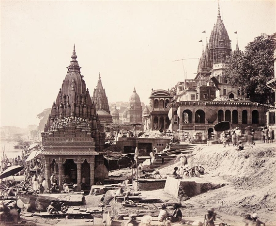 Samuel Bourne | VARANASI. SCINDIA GHAT AND MANIKARNIKA GHAT, 1865 ...