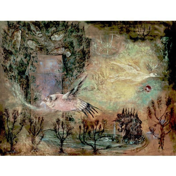 Leonora Carrington | TROUT FINCH (Circa 1959) | MutualArt