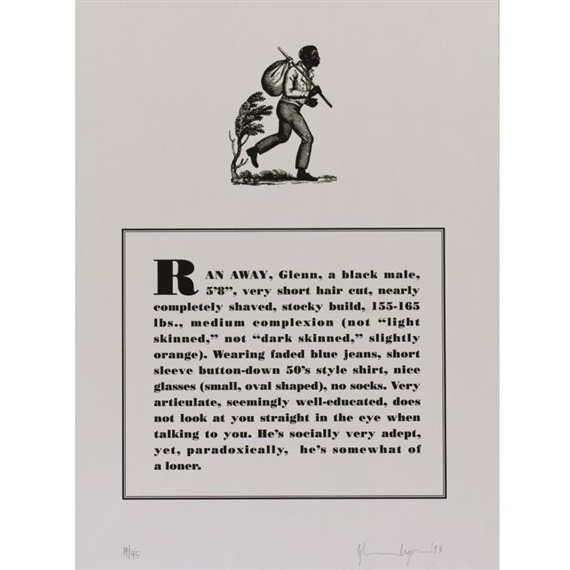 Glenn Ligon | RUNAWAYS | MutualArt