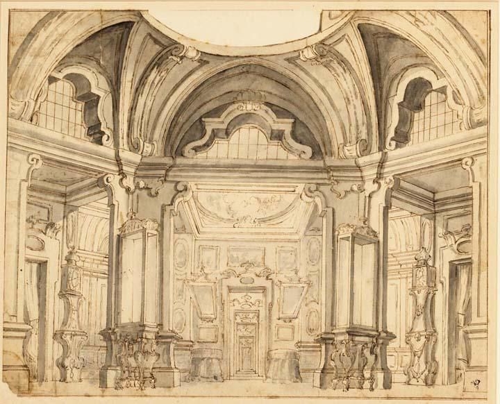 Ferdinando Galli Bibiena | SET DESIGN OF A PALACE INTERIOR | MutualArt