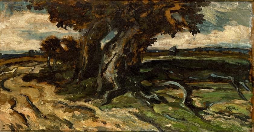 Willem Van Konijnenburg | A LANDSCAPE WITH A TRAVELLER ON A PATH; IN MEDIO ECCLESIAC | MutualArt