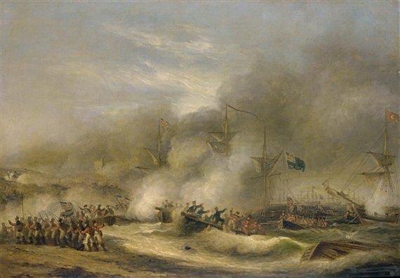 Thomas Luny | INFANTRY LANDING AT ABOUKIR BAY, 8TH MARCH 1801 | MutualArt