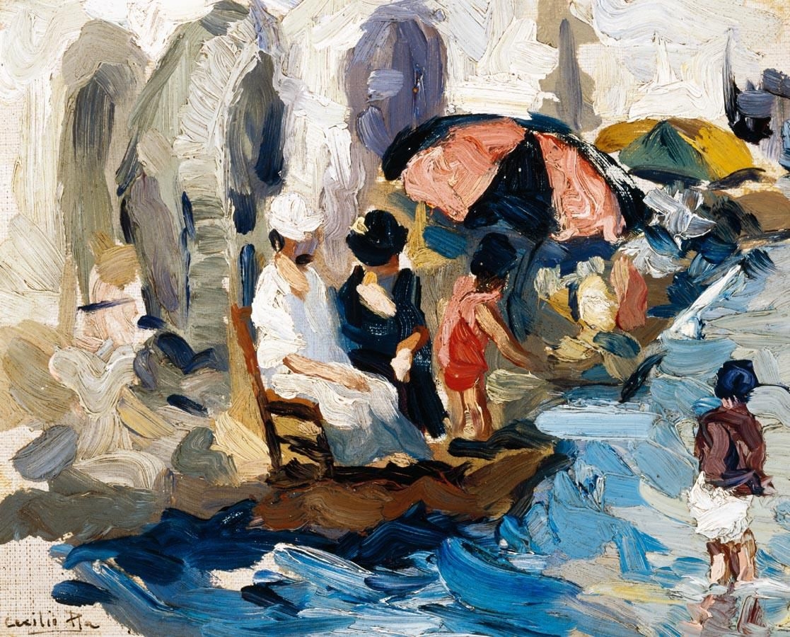 Cecilio Pla y Gallardo | MUJERES EN LA PLAYA (LADIES ON THE BEACH ...