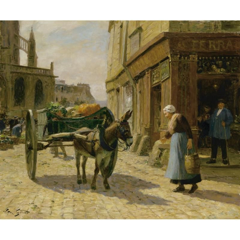 Victor-Gabriel Gilbert | FRENCH, 1847-1933 THE GROCER AT LES HALLES ...