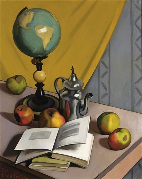 Raoul Martinez | STILL LIFE WITH A GLOBE AND APPLES | MutualArt