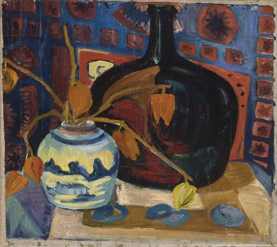 Johan Van Zweden | STILLEVEN MET KEULSE POT EN LAMPIONNETJES (Circa 1923) | MutualArt