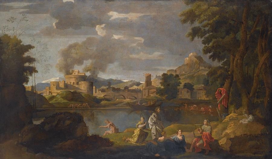 Nicolas Poussin | ORPHEUS AND EURYDICE IN A CLASSICAL LANDSCAPE | MutualArt