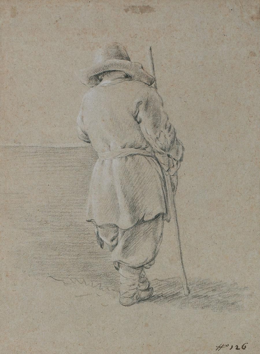 Francesco Londonio | CONTADINO CON LUNGO BASTONE VISTO DI SPALLE ...