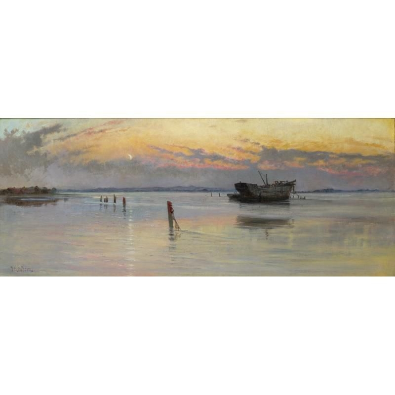 Emily Mary Osborn | View of an estuary at Dusk | MutualArt