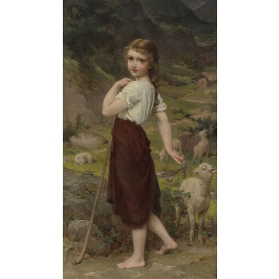 Émile Munier | The Little Goat Herder (Jeune Bergère) | MutualArt