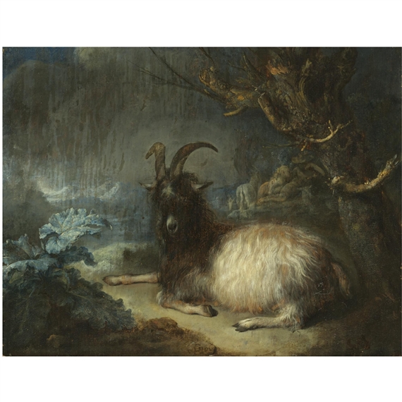 Gerrit Dou | A landscape with a goat | MutualArt