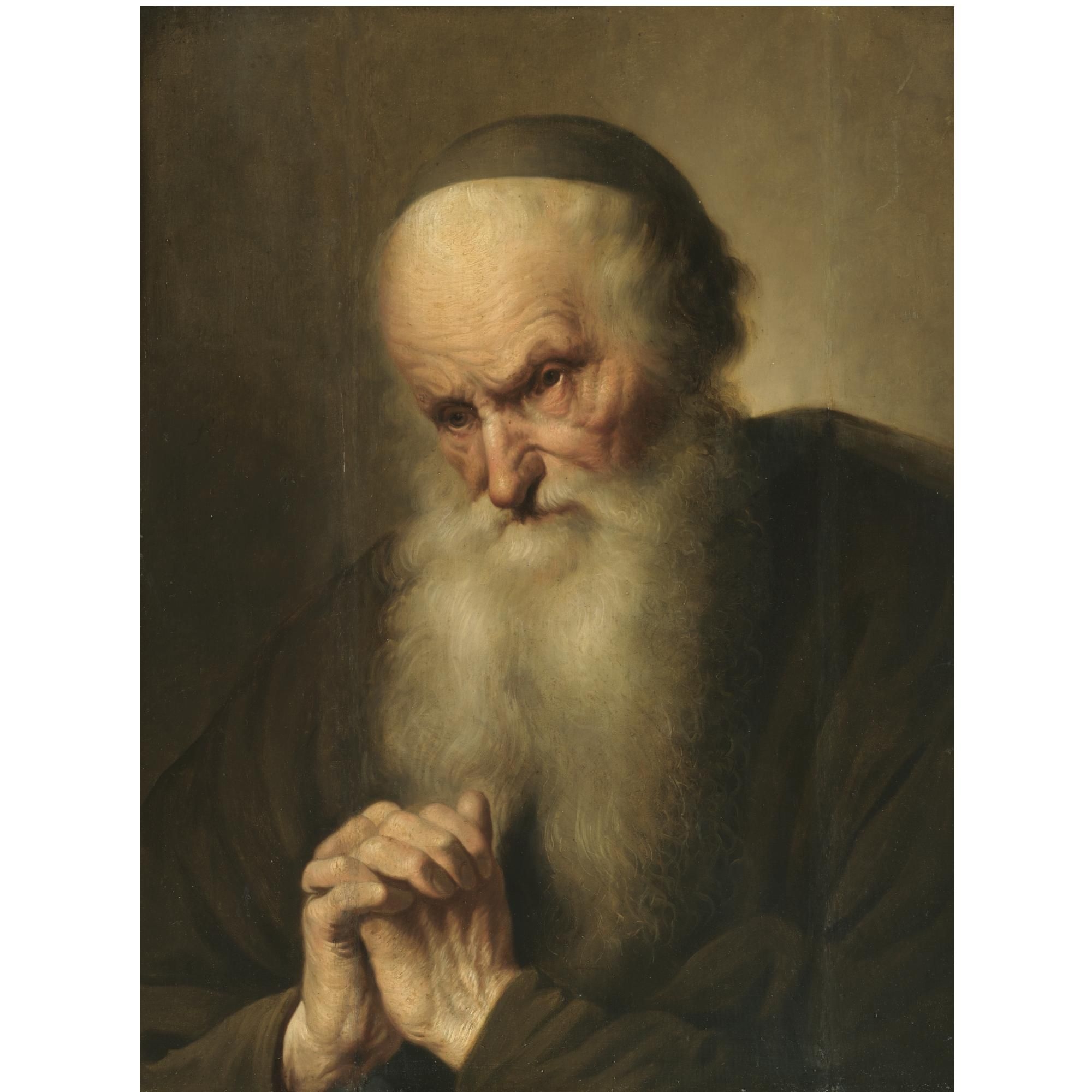 Jacques des Rousseaux | a tronie of an an old man at prayer | MutualArt