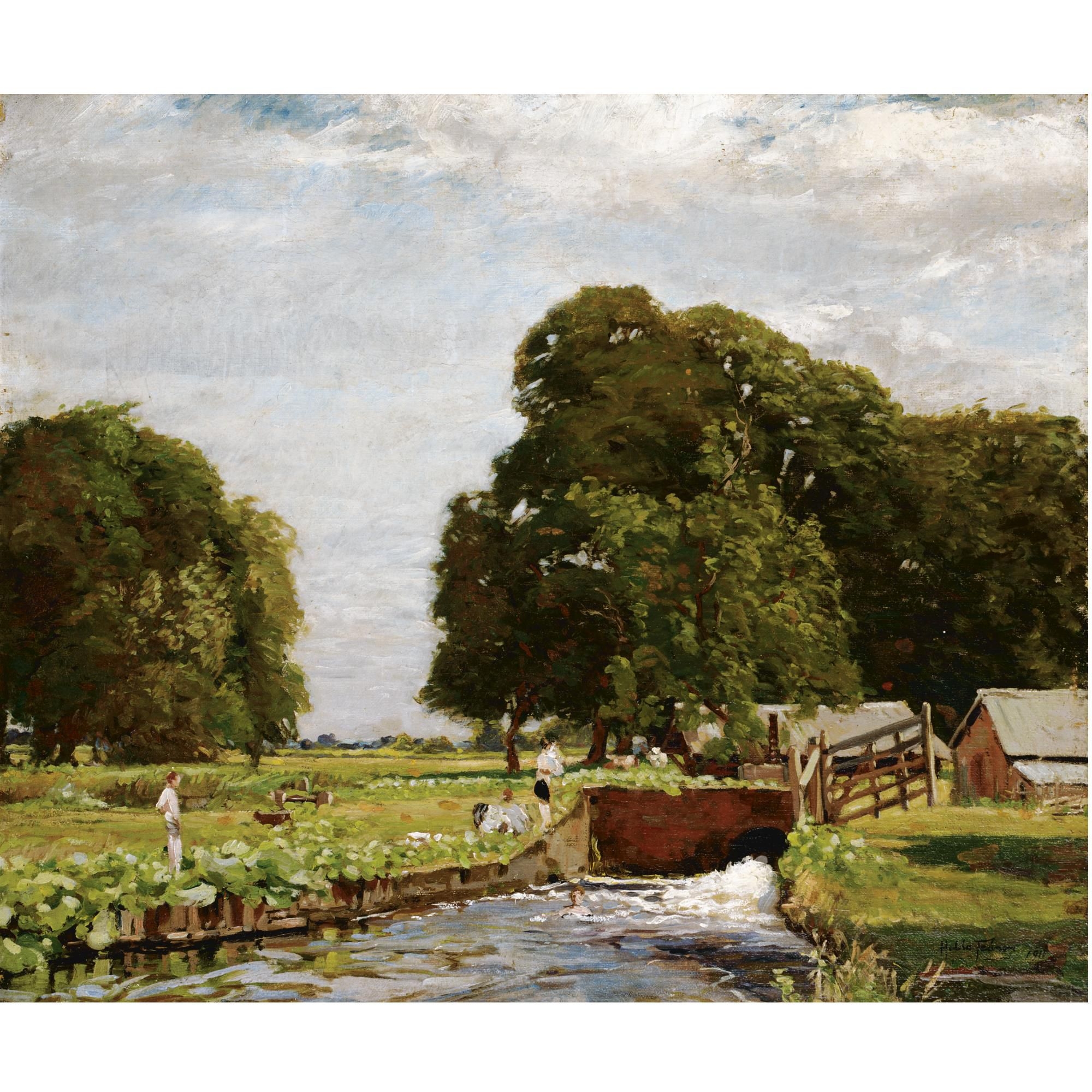 Hilda Fearon | summer swimming in the weir | MutualArt