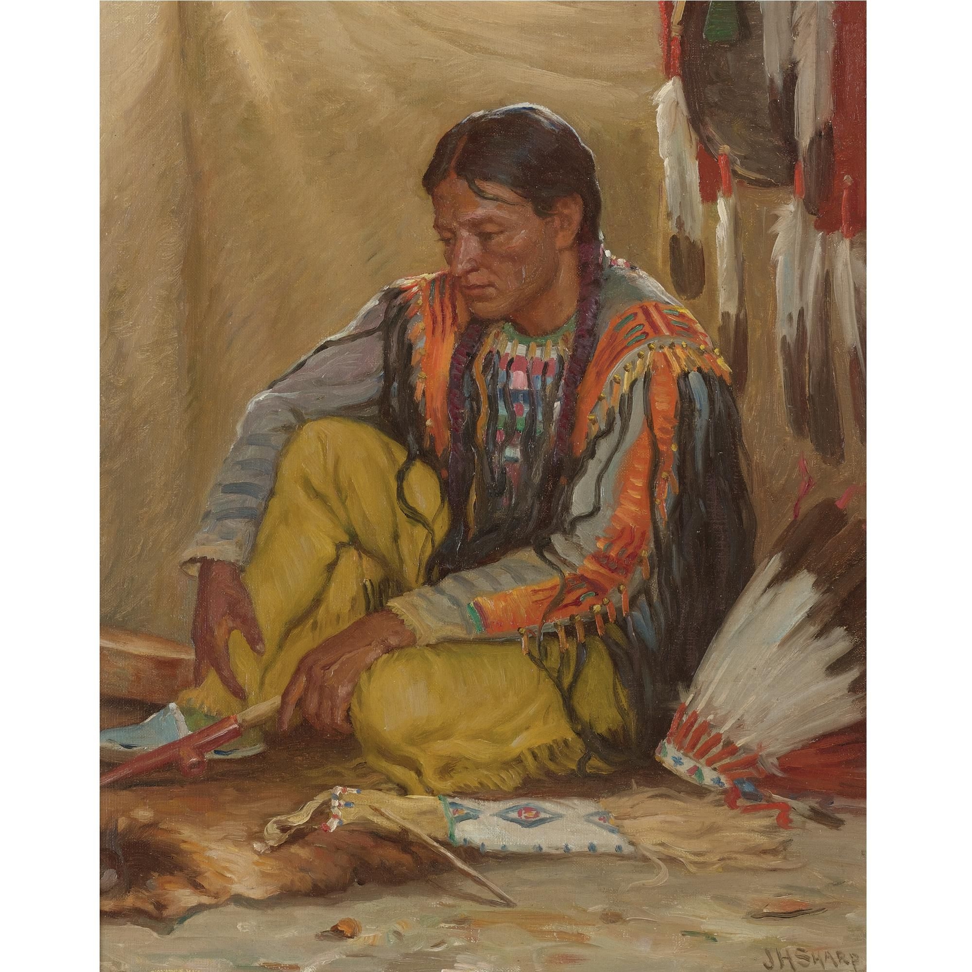 Joseph Henry Sharp | Chief Two Moons | MutualArt