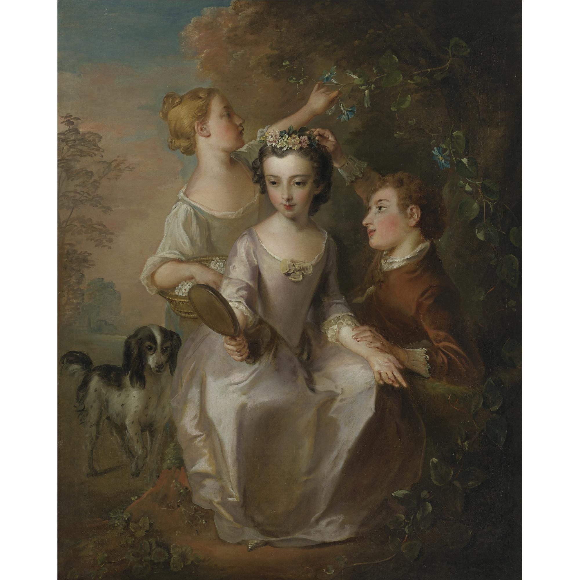 Philip Mercier | Portrait of Three Children in a Landscape | MutualArt