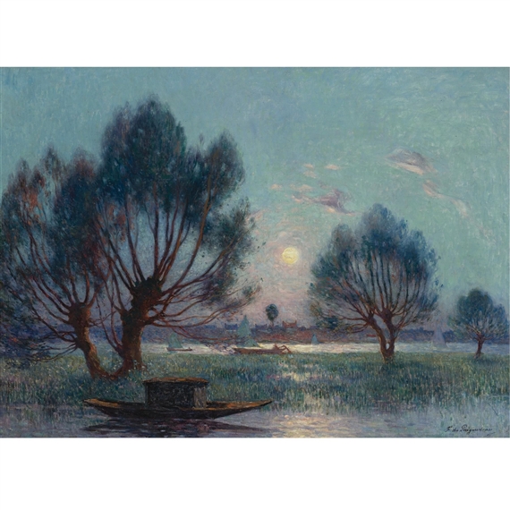 Fernand Loyen de Puigaudeau | Clair de lune au bord de la Loire | MutualArt
