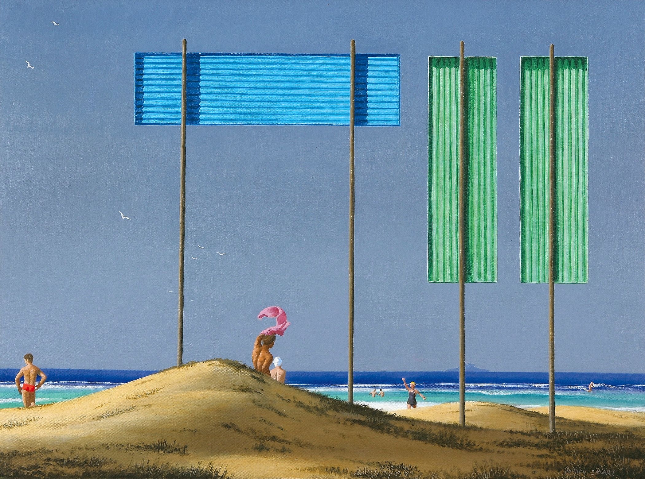 Jeffrey Smart | ON THE BEACH, SAN DIEGO | MutualArt