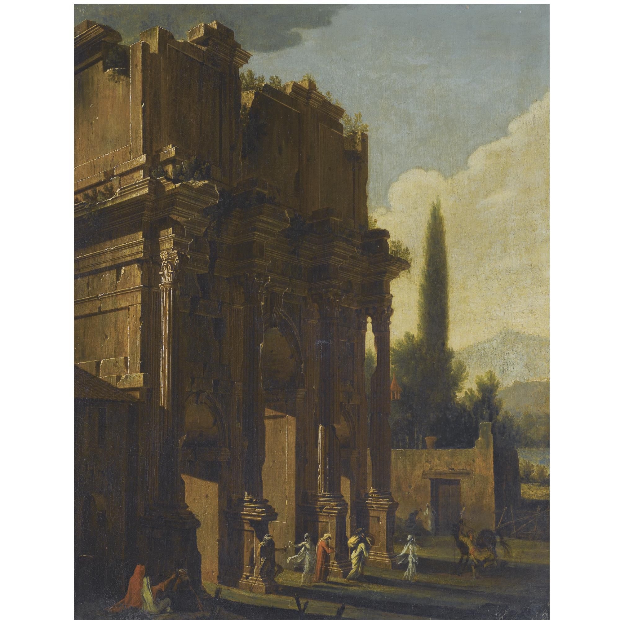 Viviano Codazzi | A capriccio landscape with classical ruins and ...