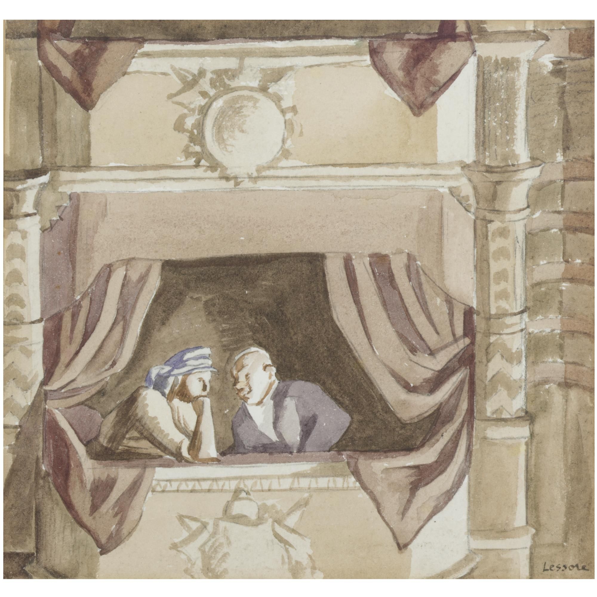 Thérèse Lessore | The Couple in the Box | MutualArt