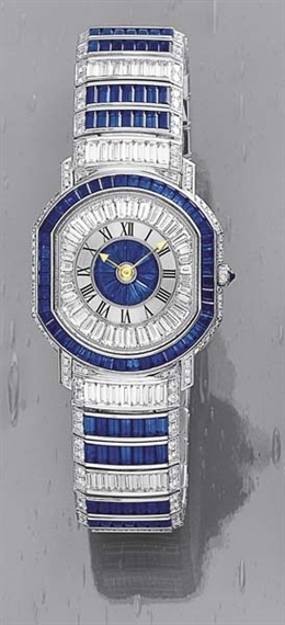 Daniel Roth | A Large Diamond and Sapphire Wristwatch | MutualArt