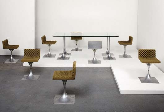Roger Tallon | Rare and important nine-piece ‘Series 400’ dining set ...